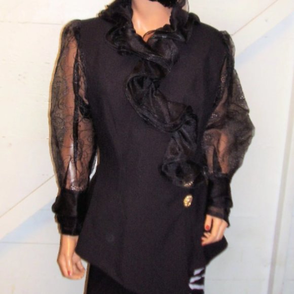 Maick Harold | Jackets & Coats | Vintage Maick Harold Paris Black Sheer ...